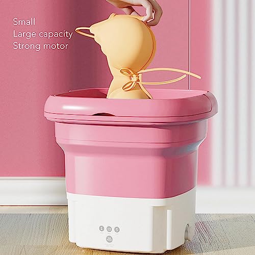 Portable Washing Machine, Foldable Mini Bucket Washing Machine with Drain Pipe Adapter for Baby Clothes Underwear, Small Washer Gift Choice for Apartment Dorm Camping RV Travel