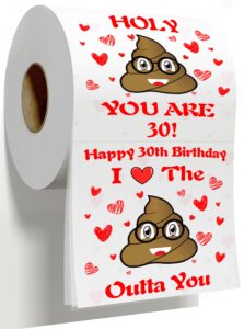 30th birthday decorations or gifts for women, men, him & her, 30th birthday party favors, toilet paper