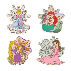 disney winter princess surprise pack (1 pin per box) princesses include cinderella, ariel, rapunzel and belle. collect all 4 princesses