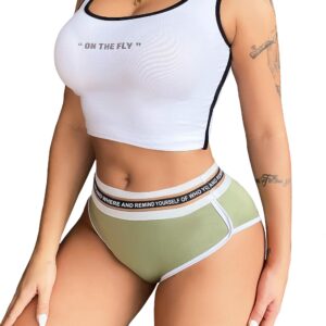 women retro workout dolphin shorts sexy letter print yoga hot pants army green s