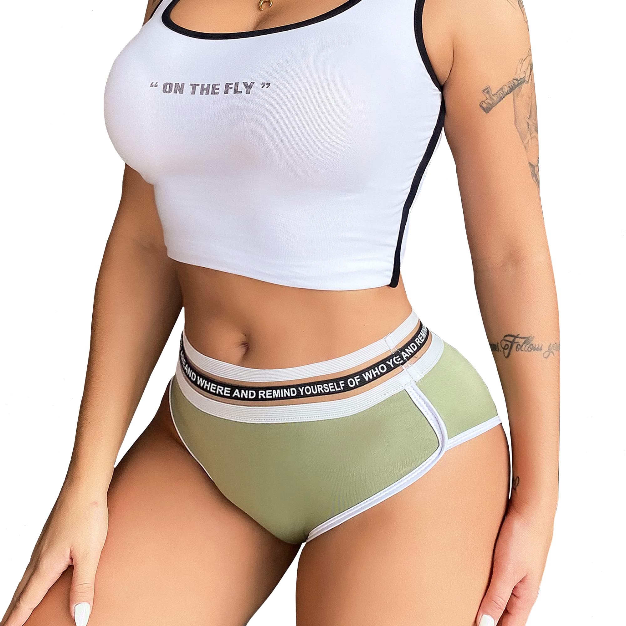 Women Retro Workout Dolphin Shorts Sexy Letter Print Yoga Hot Pants Army Green S