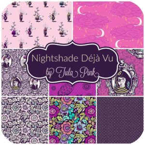 Nightshade Déjà Vu Fat Quarter Bundle (8 Pieces) by Tula Pink for Free Spirit 18 x 21 inches (45.72 cm x 53.34 cm) Fabric cuts DIY Quilt Fabric