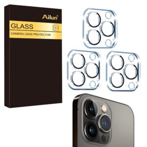 ailun 3 pack camera lens protector for iphone 15 pro 6.1" ＆ iphone 15 pro max 6.7",tempered glass,9h hardness,ultra hd,anti-scratch,easy to install,case friendly [does not affect night shots]