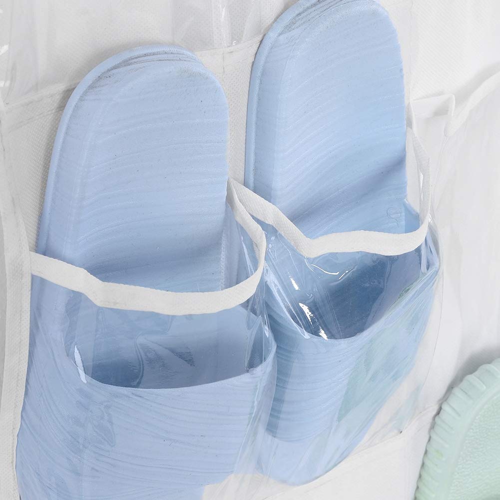 Wisecoco 24-Pockets Over The Door Shoes Organizer, Space Saving Hanging Storage Bags Closet Storage Rack Hangs on Closets for Shoes, Sneakers