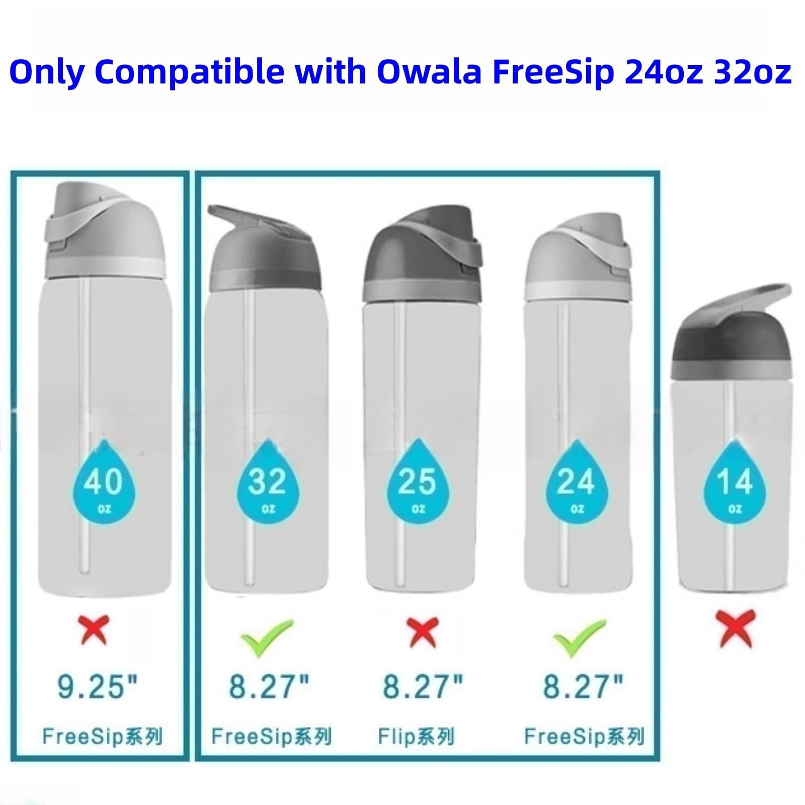 Replacement Straws for Owala,Reusable Drinking Straw with Straw Cleaner Brush,Food Grade Bpa Free Clear Straw for Owala Water Bottle 24oz 32oz