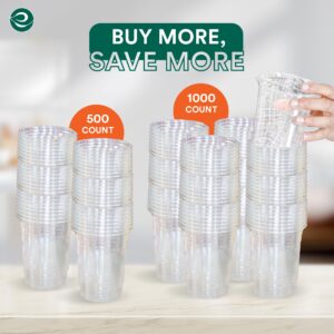 ECO SOUL 100% Clear Compostable Party Cups | (50 Count, 12 oz) | Disposable | Biodegradable | Plant Based Eco-friendly Alternative to Paper & Plastic Cups | BPI Certified | For Weddings & Gatherings