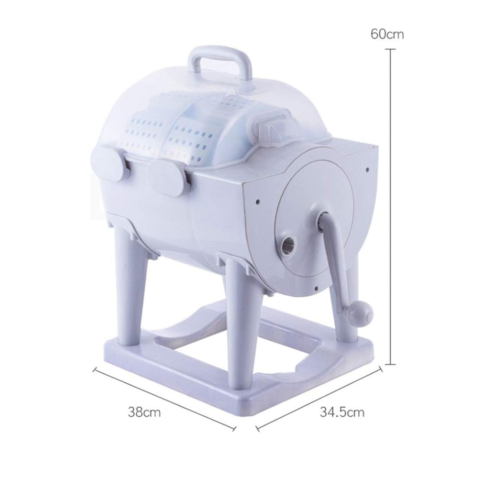 INLIMA Non-Electric Portable Hand-Operated Drum Washing Machine, Manual Clothes Washer Dehydration, Spin Dryer for Camping Apartments Dormitory