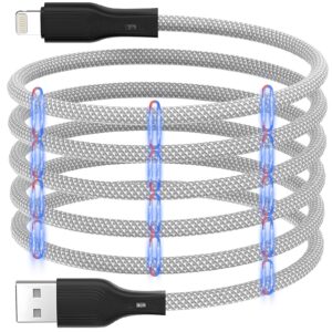 magtame iphone charger lightning cable, 3.3ft magnetic coiled iphone cable fast charging braided charger cord, mfi certified compatible with iphone 14 13 12 11 pro max plus tangle-free and durable