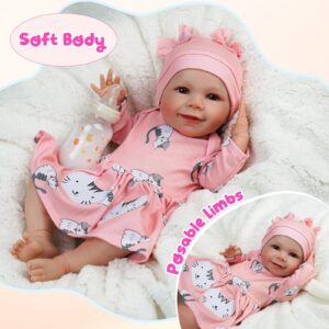 BABESIDE Lifelike Reborn Baby Dolls - 20Inch Soft Vinyl Handmade Realistic Baby Dolls Adorable Smiling Lifelike Newborn Dolls for Girls, Safe for Kids Age 3+