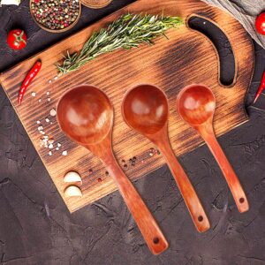 3pcs Kitchen Utensils Wooden Spoon, Wooden Soup Ladles, Wooden Spoons for Cooking, Wooden Ladle, Natural Teak Wood Cooking Spoons, Kitchen Utensils set(brown)