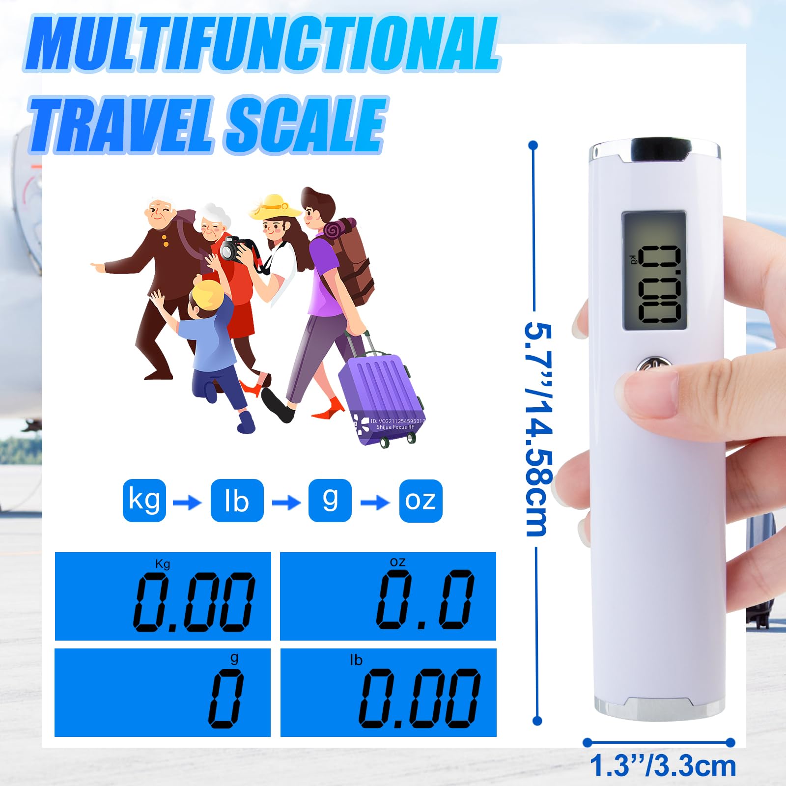 Digital Luggage Weight Scale High Precision Scale with 110lbs / 50kg Capacity Portable Handheld Scale for Outdoor Travel Accessories Cover Backlit LCD Digital Display (Luggage Weight Scale)