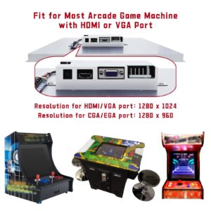 UNICO 19’’ Arcade Replacement Monitor, LCD Gaming Screen for HDMI/VGA/CG/EGA Retro Game Arcade (19inch)