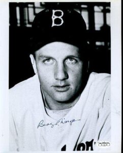 bobby morgan brooklyn dodgers signed jsa sticker 8x10 photo authentic autograph - autographed mlb photos