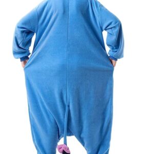 LMEIKK Cosplay Animal One Piece Halloween Costume Sleepwear Homewear Adult Unisex Onesie Pajamas (Bule, M)