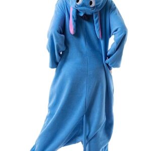 LMEIKK Cosplay Animal One Piece Halloween Costume Sleepwear Homewear Adult Unisex Onesie Pajamas (Bule, M)