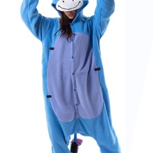 LMEIKK Cosplay Animal One Piece Halloween Costume Sleepwear Homewear Adult Unisex Onesie Pajamas (Bule, M)