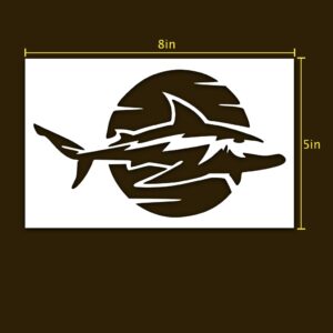 Shark Stencil | Sealife Ocean Animals Fish Sea Creatures Multipack Set Stencils for Painting on Wood, Glass, Wall, Rock, Fabric, Walls, Canvas, Glassware | Shark Stencil Template