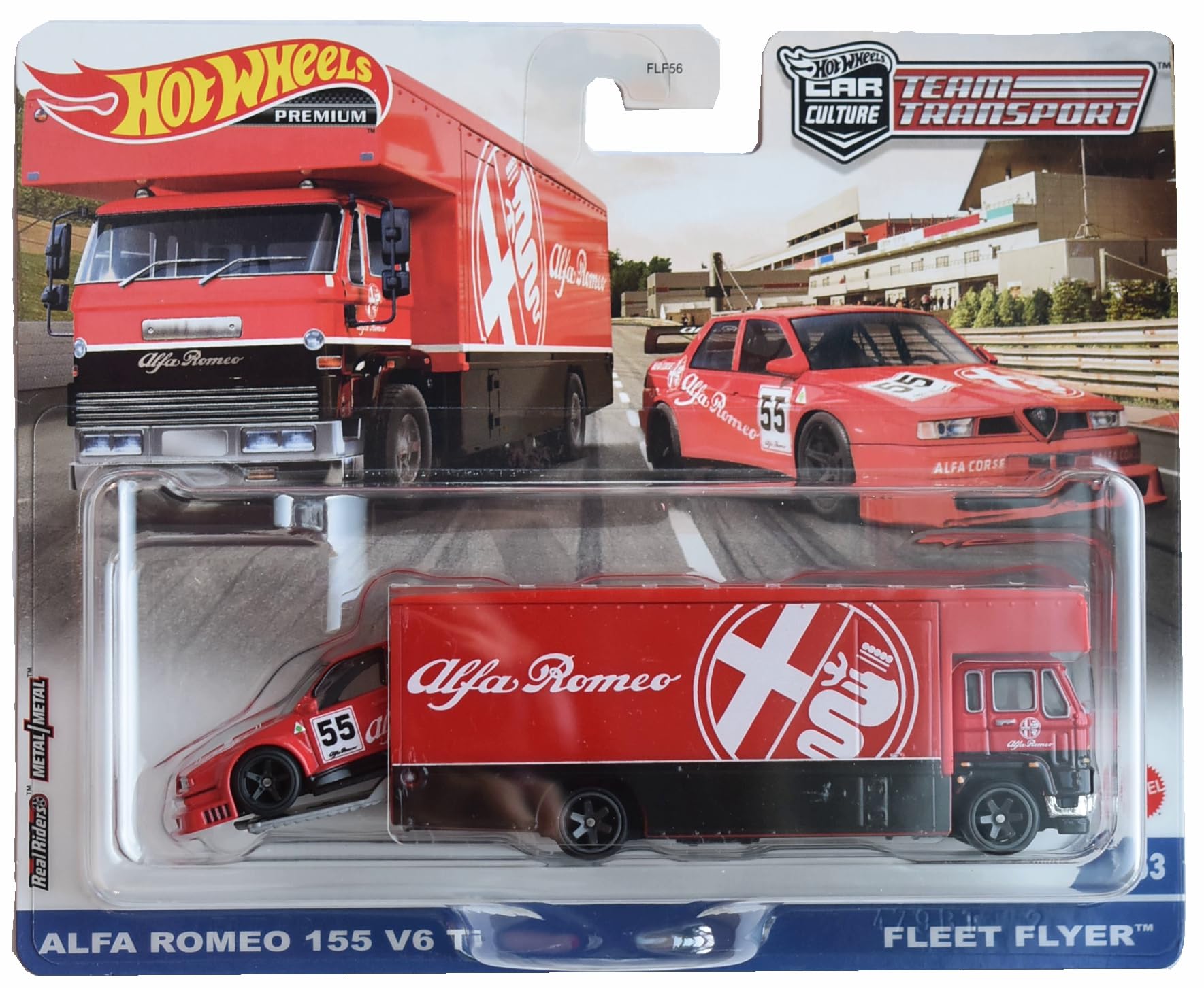 Hot Wheels Alfa Romeo 155 V6 Ti Fleet Flyer, Team Transport #53