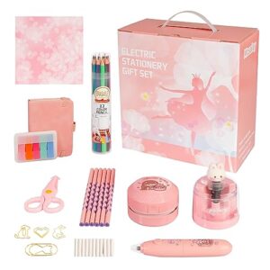 (Mcsalay) 88 Piece School Supplies Package Essential for Returning to School Including Electric Pencil Sharpener Electric Eraser Electric Vacuum Cleaner Pencil Notebook and More!