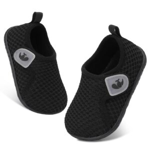 feetcity infant shoes girls boys slip on sneaker newborn crib shoes first walking shoes black