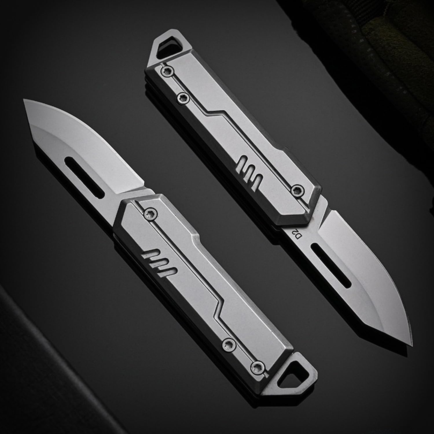 VIFUNCO Keychain Knife, D2 Folding Pocket Knife for Men, CNC Key Knife/Box Cutter Knife for Women, Small Pocket Knives for EDC, Gifts for Dad husband Him