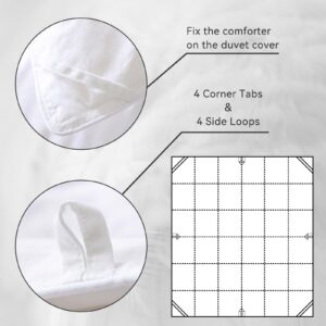 WENERSI Goose Feather Down Comforter King Size,Hotel Style Bedding Comforter,750+ Fill Power,1200TC,100% Organic Cotton Fabric,All Season White Duvet Insert with 8 Corner Tabs