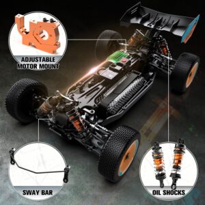 AMORIL 1:12 Fast Brushless RC Cars for Adults,Top Speed 100KM/H Remote Control Car with Independent ESC,3200KV Brushless Motor,3.5KG Metal Servo,Foam Tire,Sway Bar and Metal Rod,Orange