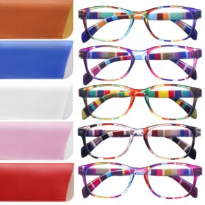 clasaga reading glasses for women, pattern print blue light blocking stylish readers with spring hinges (pattern design, 1.25, multiplier_x)