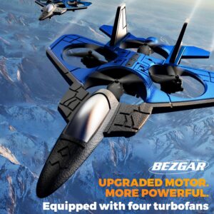 BEZGAR RC Fighter Airplane丨F-22 Raptor Mini Drone Remote Control Jet Plane Stunt Drone for Adults & Kids Toy with Light Gift for Kids Beginner