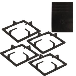 ikare 4pcs stove grates replacement and 4pcs stove burner covers for whirlpool stove parts, gas burner grate for maytag amana inglis kirkland kenmore range cooktop parts, 8.9 x 8.11 inches