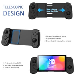 Wireless Controller for iPhone/Android/PC/iPad/Tablet/APPL Arcade MFi Games/Switch/PS4, Support Streaming on PS5/PS4/Xbox/PC Console, Cloud Gaming Gamepad Joystick - Turbo/6-Axis Gyro/Dual Motors