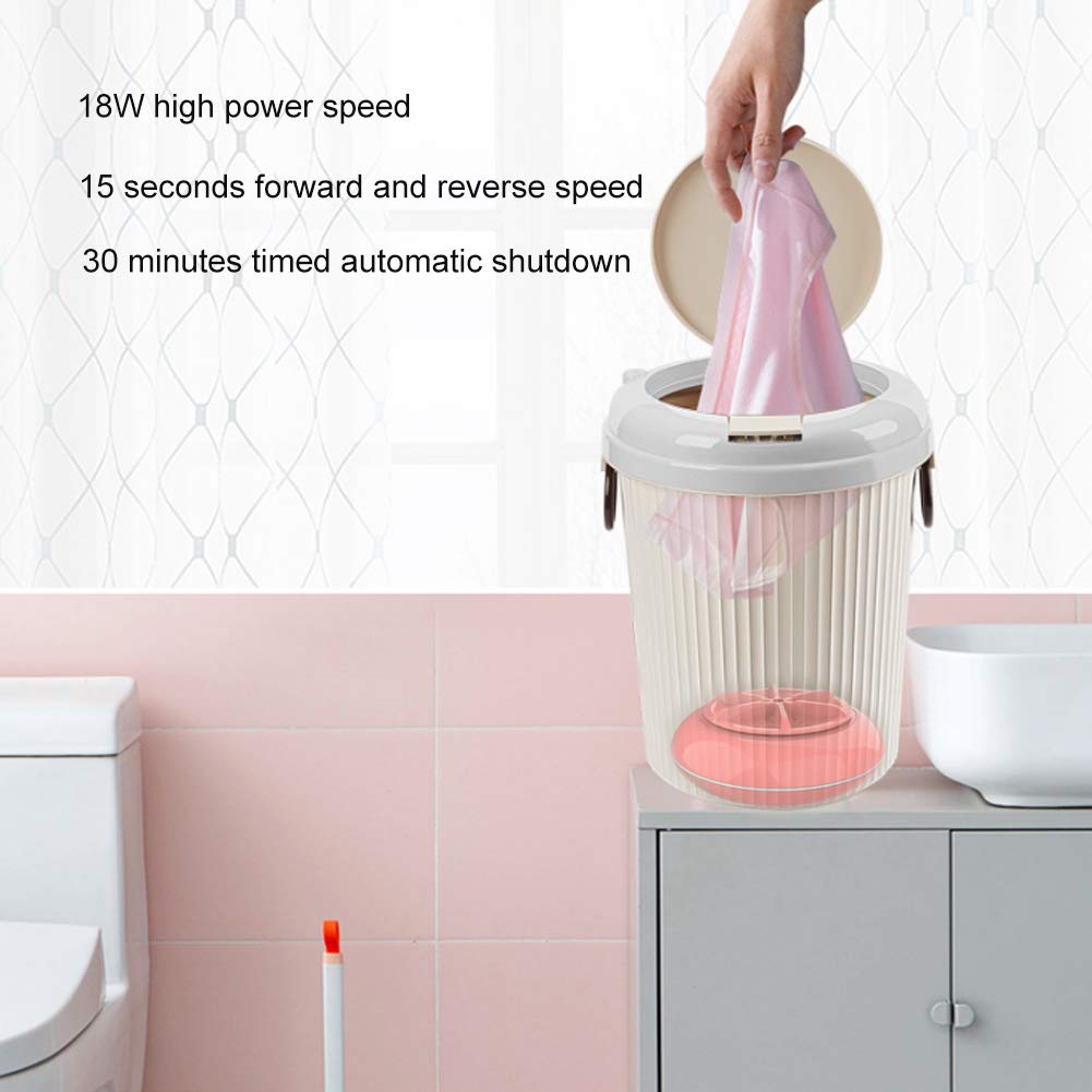 Mini Washing Machine, Portable Washer, 8L 18W Mini USB Powered Desktop Laundry Washer, Ultrasonic Clothes Washing Machine for Apartments, Dormitories, Camping, Travel(pink)