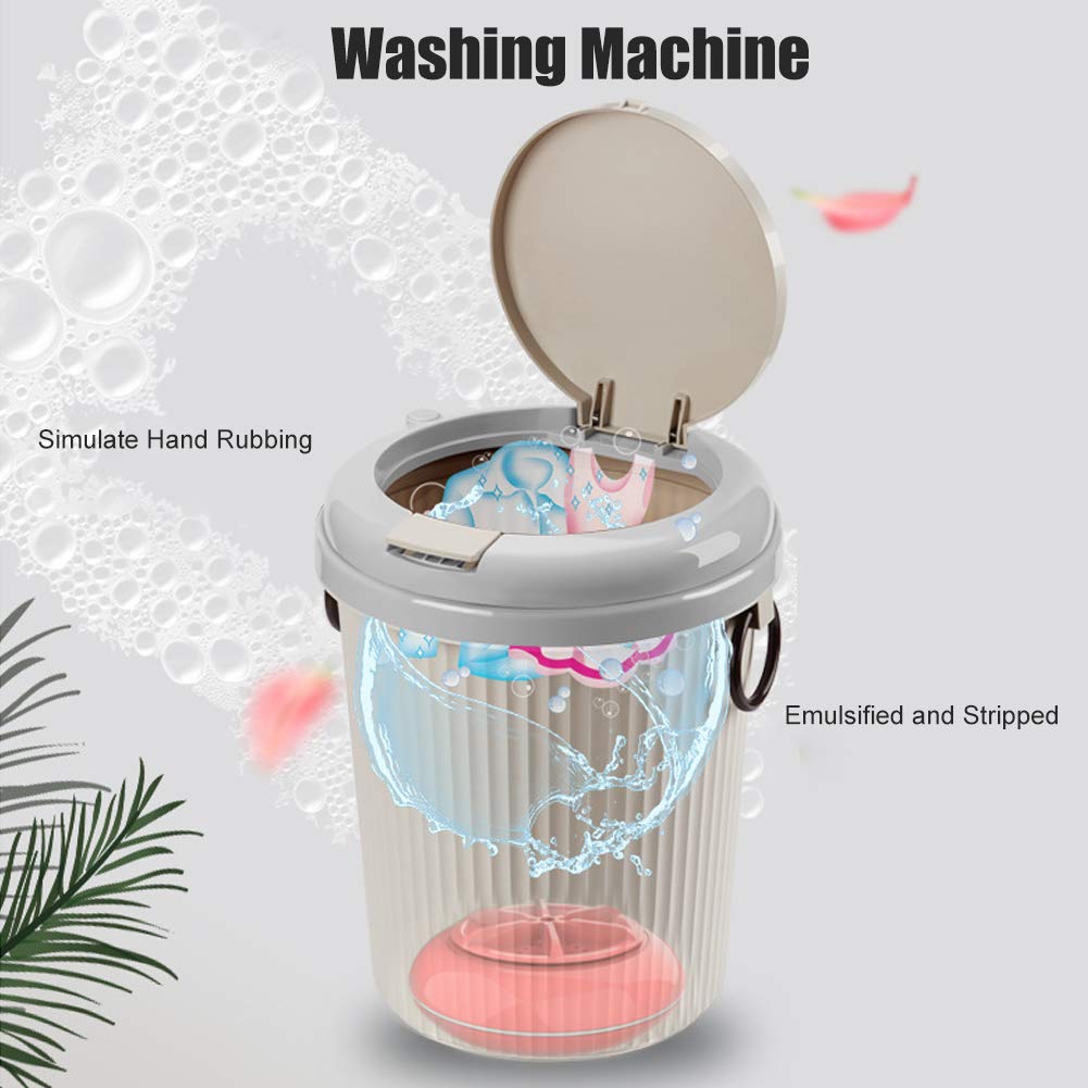 Mini Washing Machine, Portable Washer, 8L 18W Mini USB Powered Desktop Laundry Washer, Ultrasonic Clothes Washing Machine for Apartments, Dormitories, Camping, Travel(pink)