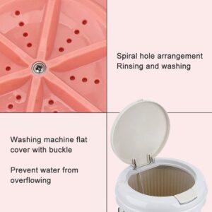 Mini Washing Machine, Portable Washer, 8L 18W Mini USB Powered Desktop Laundry Washer, Ultrasonic Clothes Washing Machine for Apartments, Dormitories, Camping, Travel(pink)