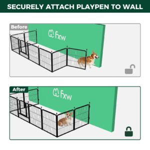 FXW Fence-to-Wall Anchor (Pack of 4) for Use with Dog Playpen in Yard, Garden, Doorways, Fireplace, Indoor/Outdoor, Fits All Heights of Playpen, Black│Patented