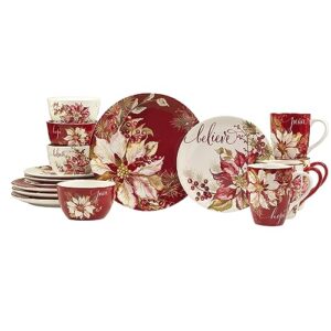 certified international winters joy 16 piece dinnerware set, service for 4, multicolor