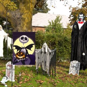 Vohado The Nightmare Before Christmas Garden Flag Jack Skellington Halloween Decoration Pumpkin Double Sized Yard Sign Outdoor Decor