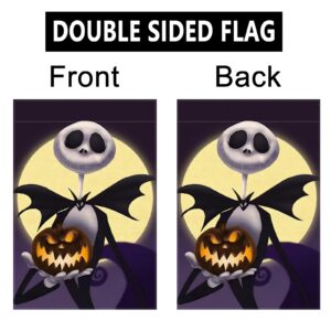 Vohado The Nightmare Before Christmas Garden Flag Jack Skellington Halloween Decoration Pumpkin Double Sized Yard Sign Outdoor Decor