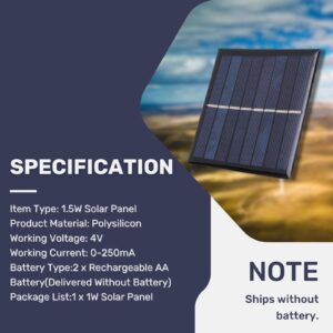 1W Solar Panel 4V High Conversion Rate Energy Saving High Stability Solar Charging Panel DIY Solar Power Charger Kit for Reliable, Affordable, and Eco Friendly Energy