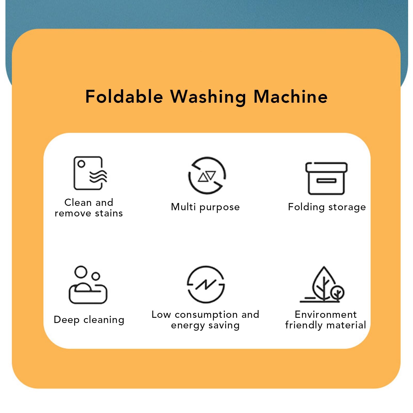 Haofy Foldable Mini Washing Machine, Portable Bucket Laundry Washer with Lid for RV Travel Apartment (US Plug)