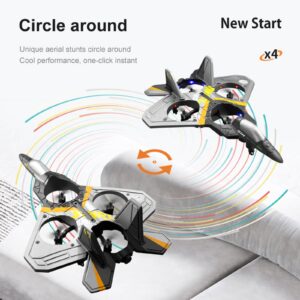 AUGARDEN V17 Jet Fighter Stunt RC Plane 2024 New 2.4GHz Remote Control Airplane with 2 Batteries, 360° Drop-Resistant Stunt Spin Remote & Light RC Airplane for Kids Boys