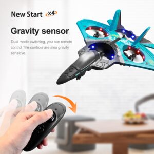 AUGARDEN V17 Jet Fighter Stunt RC Plane 2024 New 2.4GHz Remote Control Airplane with 2 Batteries, 360° Drop-Resistant Stunt Spin Remote & Light RC Airplane for Kids Boys