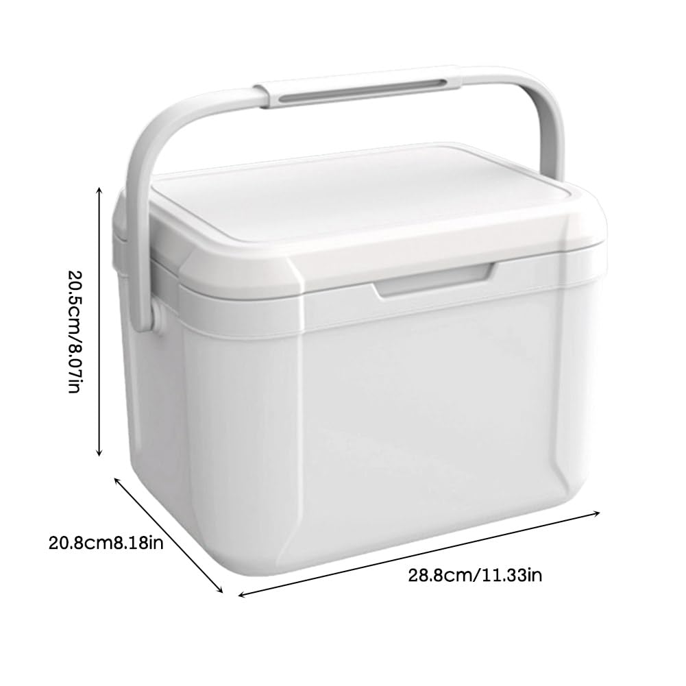 Camping Cooler Insulated Portable Cooler Ice Retention Hard Cooler with Heavy Duty Handle for Lunch Beach Drink Beverage Travel Camping Picnic Car Trips (White-5qt)