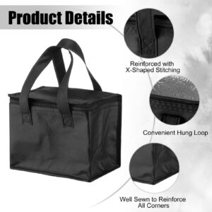 Lallisa 24 Pack Insulated Lunch Bags Bulk, Reusable Cooler Bags, Leakproof Lunch Boxes Set, Waterproof Thermal Cooler Bags, Insulated Beverage Bag for Women Men Office (Black)