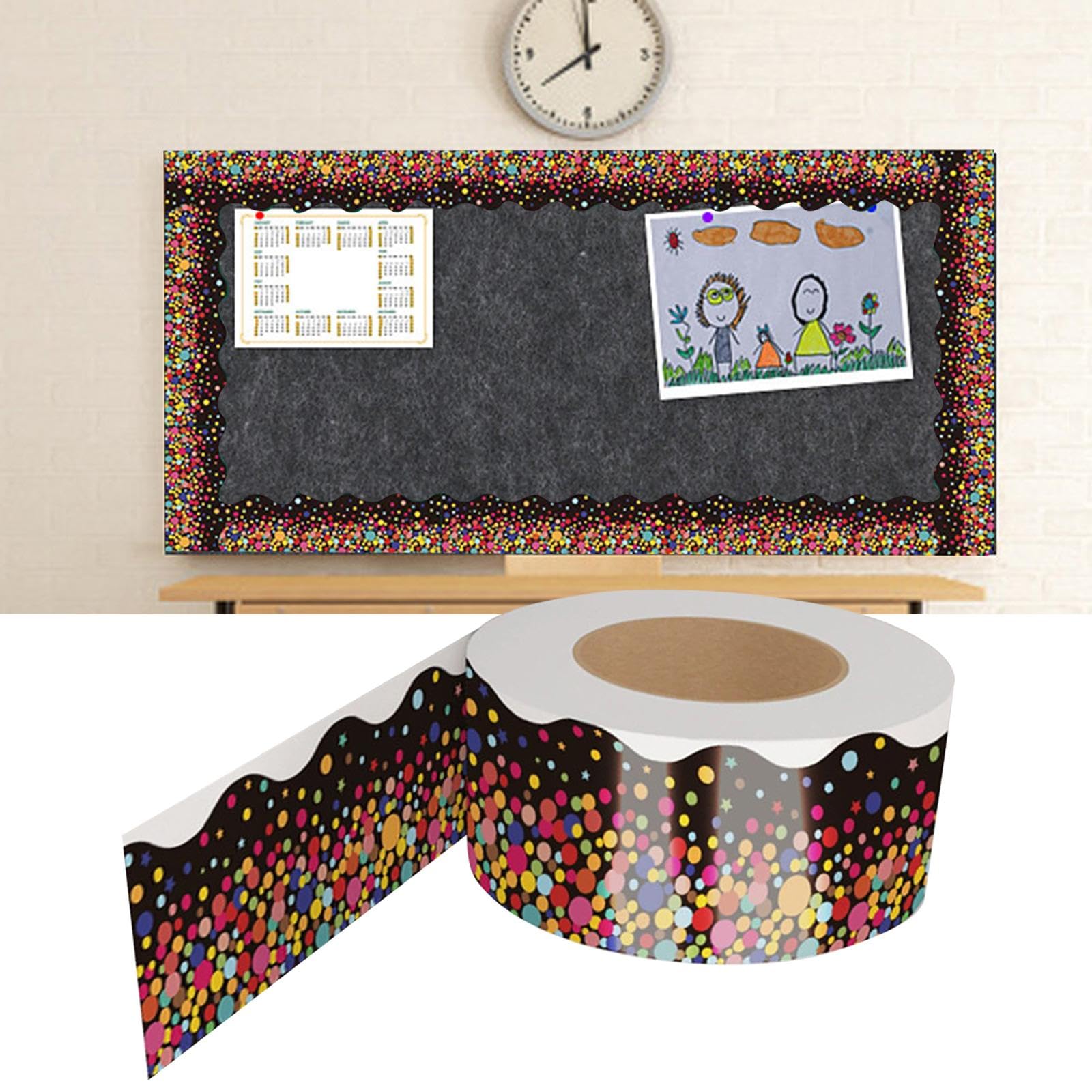 Bulletin Board Borders Decorate Bulletin Boards 65 Feet for Classroom Doors White Board Lockers, Black