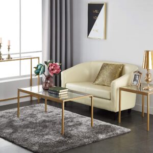 Urban Lifestyle Tempered Glass Console Table, Gold