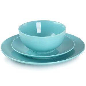 Elama Luna Porcelain Dinnerware Set (Blue), Service for 6, 18 Piece