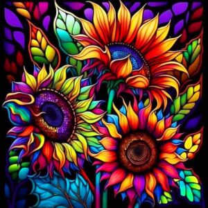 stalente diamond painting kits for adults, 5d diy diamond art kits for beginners round full drill diamond painting for home wall decoration gift 12×12inch, sunflower