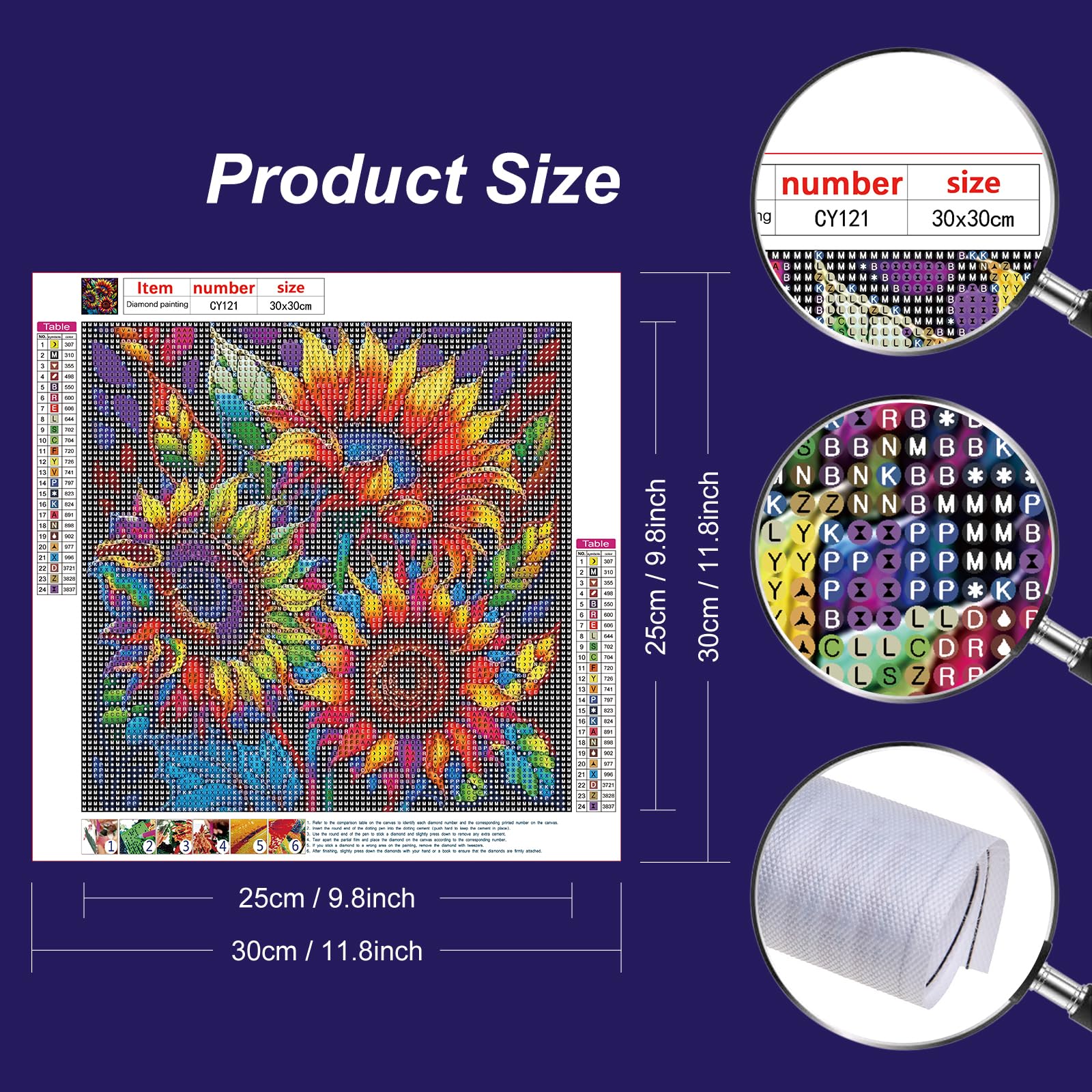 Stalente Diamond Painting Kits for Adults, 5D DIY Diamond Art Kits for Beginners Round Full Drill Diamond Painting for Home Wall Decoration Gift 12×12inch, Sunflower