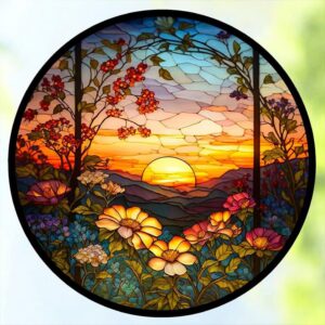 stalente diamond painting kits for adults, 5d diy diamond art kits for beginners round full drill diamond painting for home wall decoration gift 12×12inch, stained glass sunflower